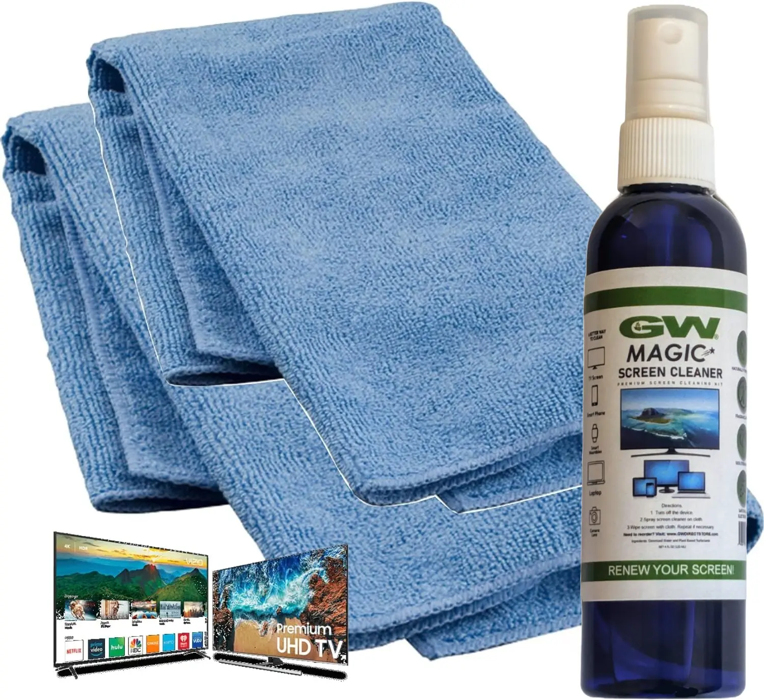 GW Deluxe Magic Screen Cleaner Kit for Samsung, LG, Sony, Ultra HD 4k ...