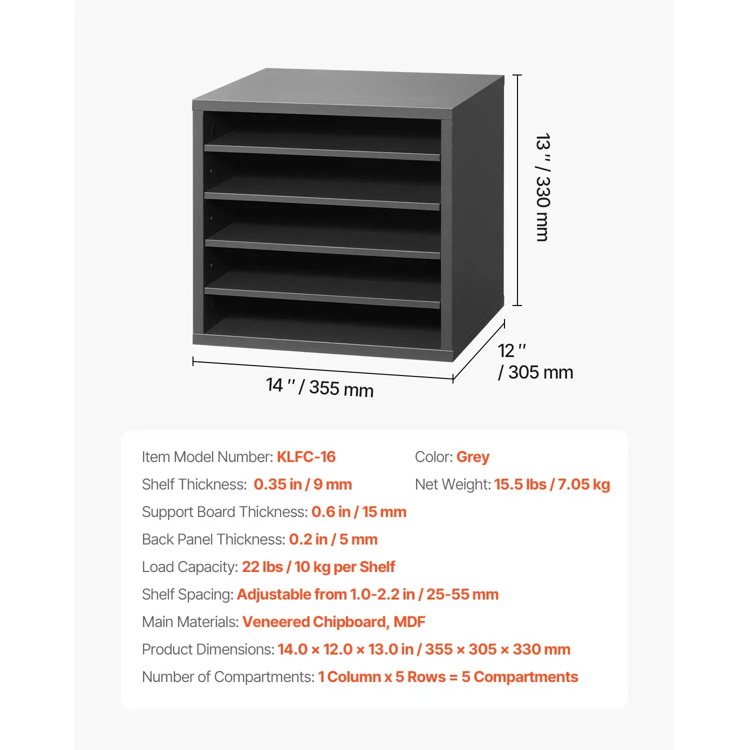VEVOR Literature Organizer, Summervibes, 5 Compartments Office Mailbox ...