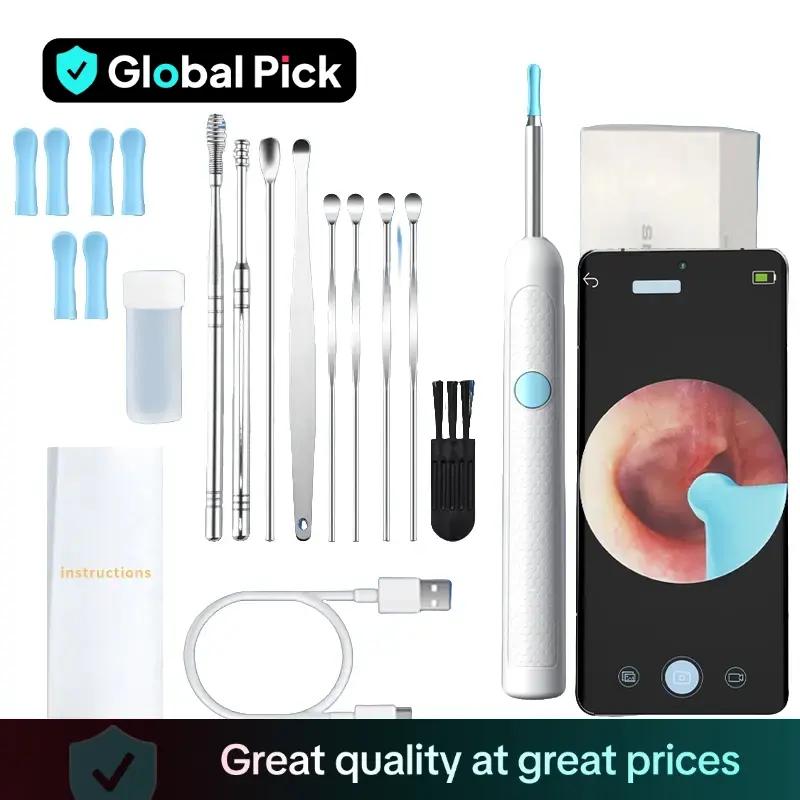 9-in-1 Smart Visual Ear Cleaning Kit with Led Light and Cleaning Brush ...