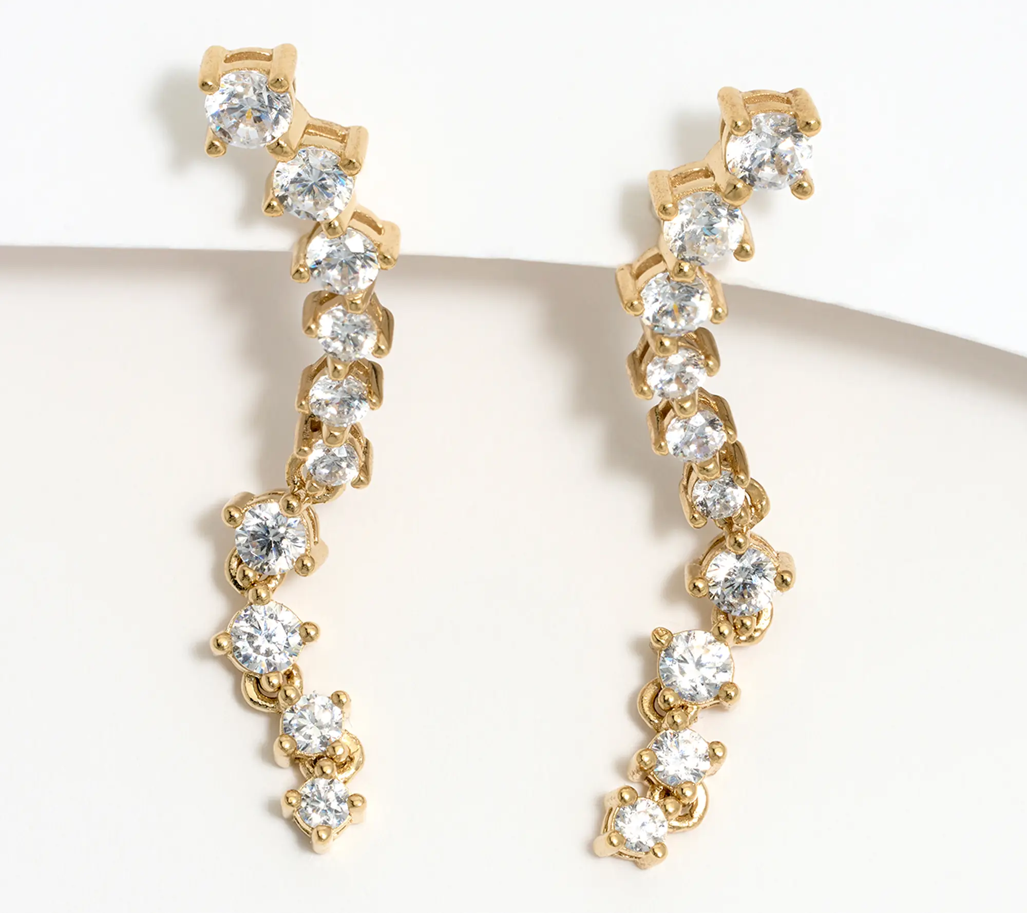 Diamonique Round Cut Drop Earrings, Sterling Silver - TikTok Shop