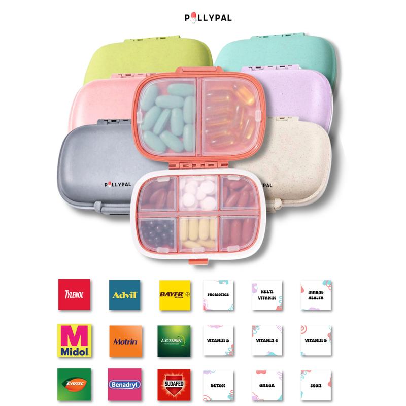 PillyPal V2 2 Sticker Sheets 8 Compartments Portable Durable - TikTok Shop