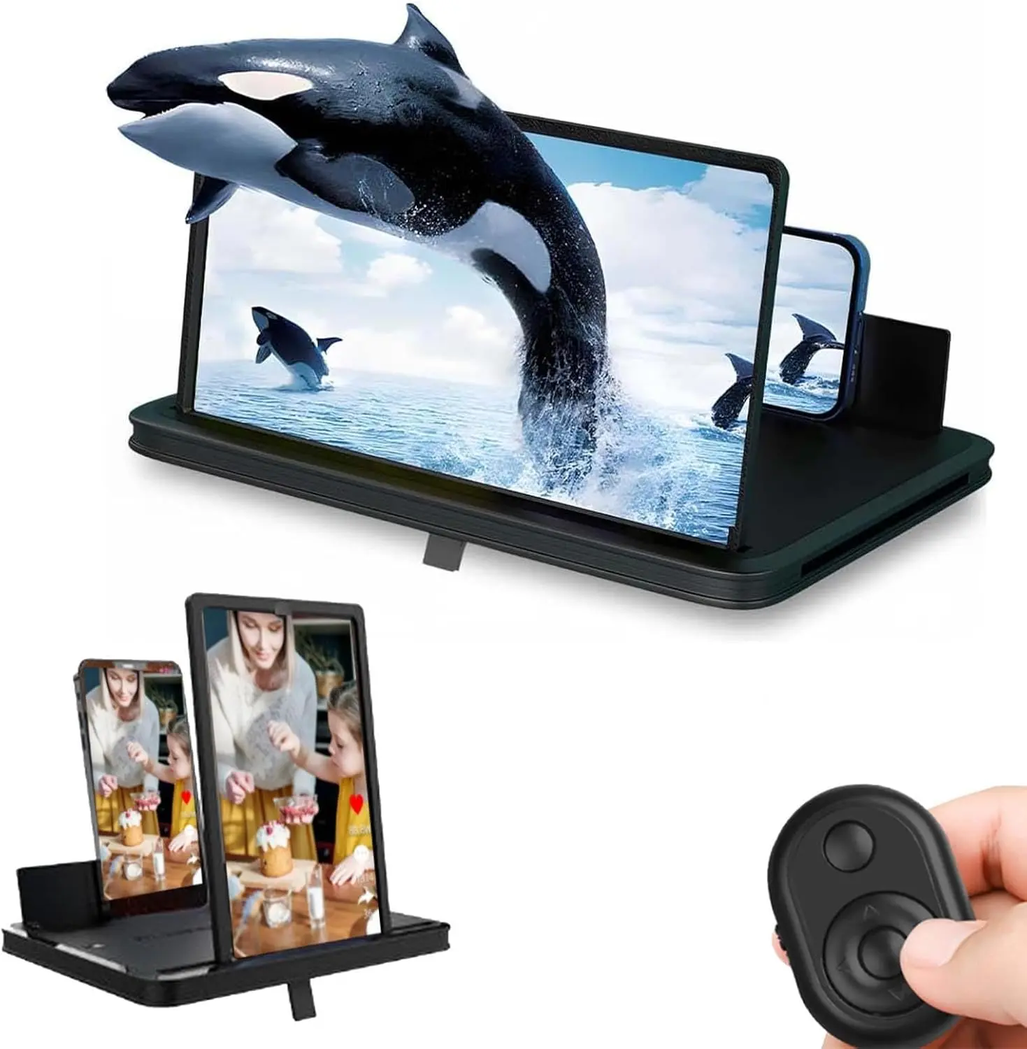 Pull-Out Mobile Phone Screen Magnifier with Remote Control, Blue Light ...