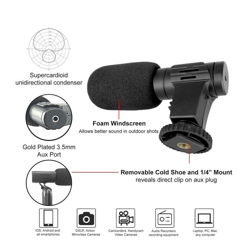 5-in-1 Vlogging Kit with Tripod, LED Light, Microphone & Phone Mount ...