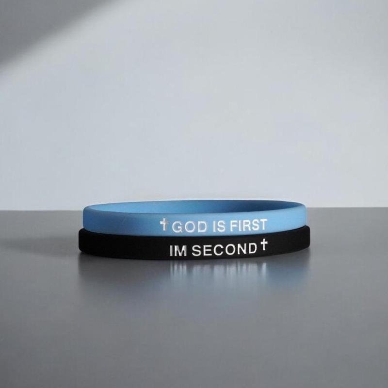 God Is First Bracelet I Am Second, Silicone Elastic Rubber Bracelet ...