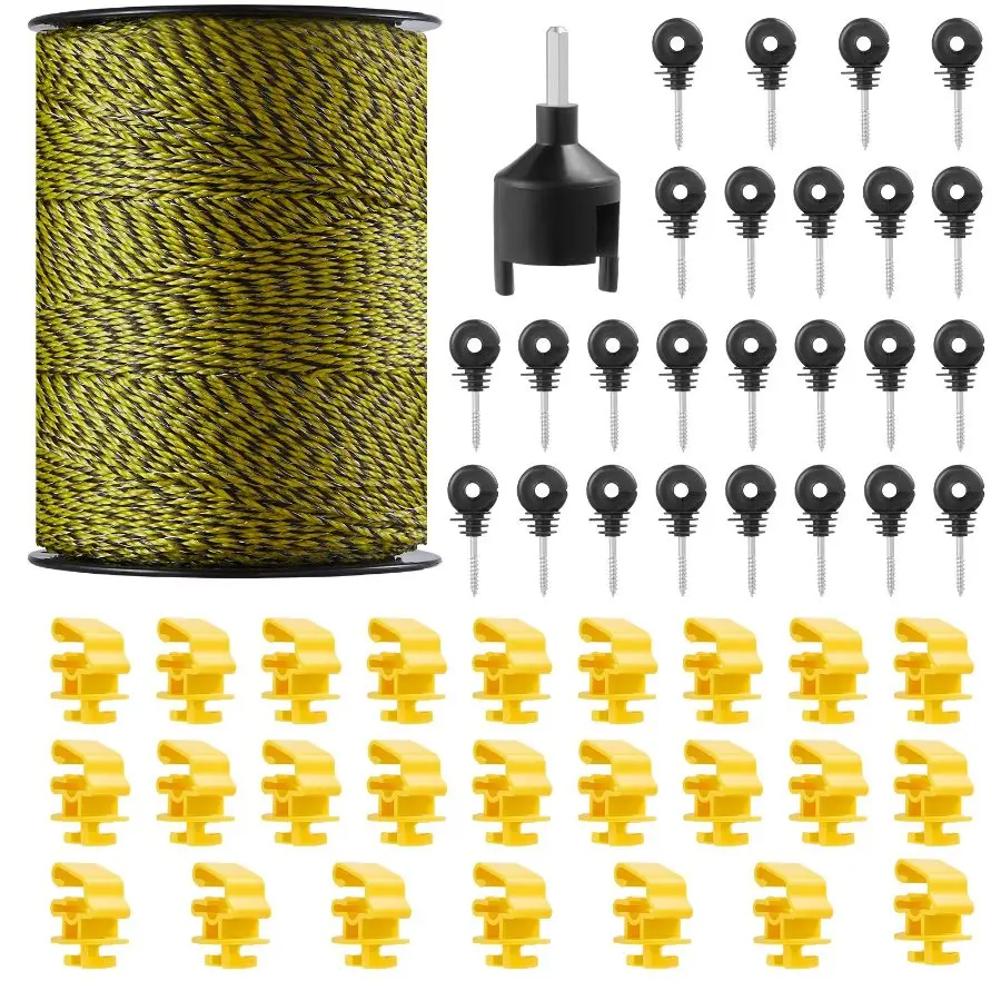 fathersdaygift VEVOR Electric Fence Wire, 1640Ft 500M Portable Polywire ...