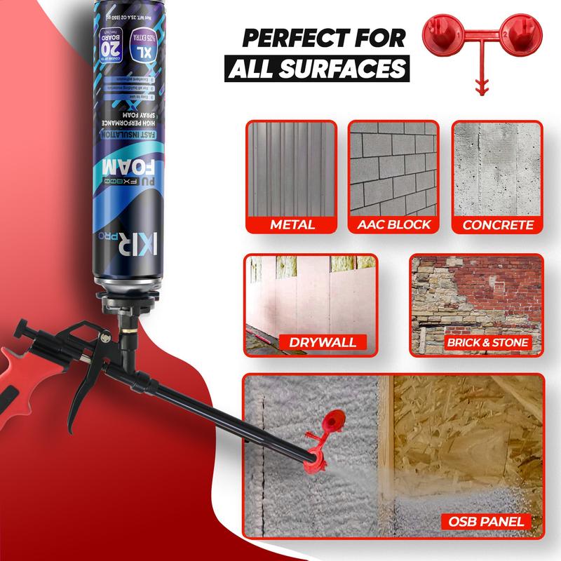 Red Nozzle Set (1-2)(Vertical - Horizontal) for Spray Foam Gun ...