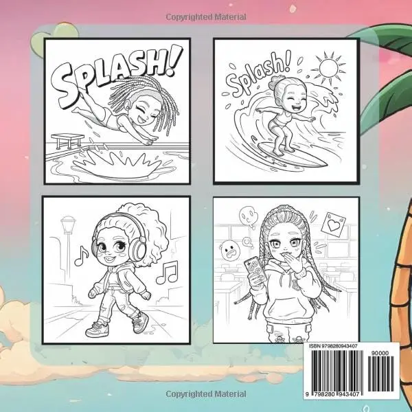 Cozy Girl Summer Coloring Book: Cute & Relaxing Summer-Themed Designs ...