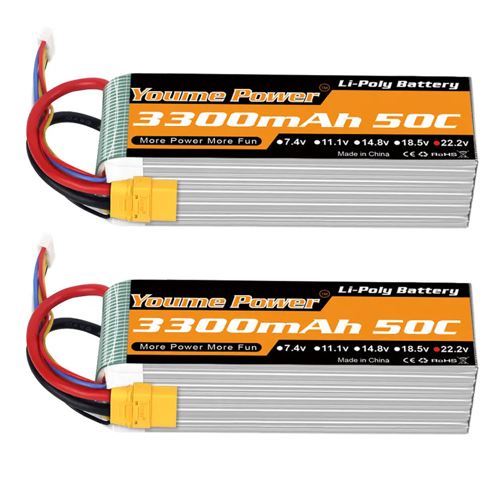 22.2V LiPo Battery 3300mAh,Lipo 6S Battery 50C XT90 Plug for RC ...