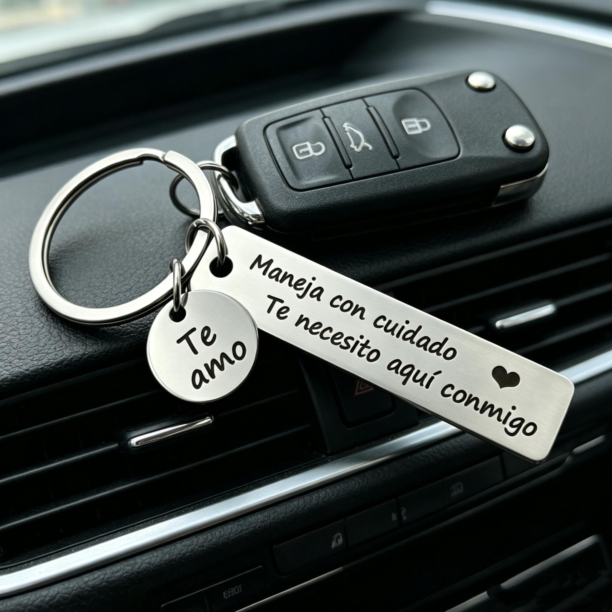 New Stainless Steel Spanish Love Keychain with "Te Amo" & "Te Necesito ...