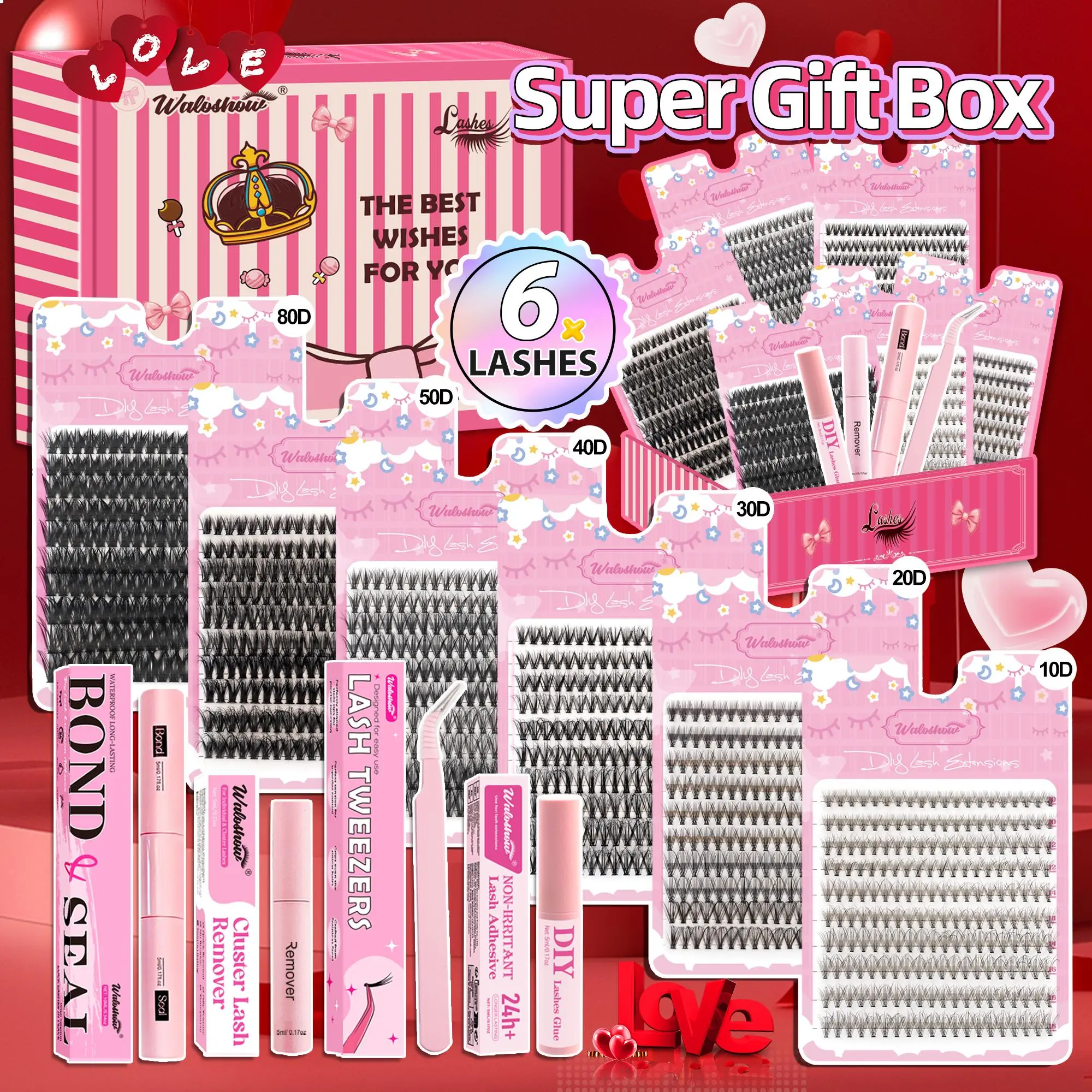 Individual False Eyelashes Kit, 1 Set Mixed Length & Style Natural Look ...