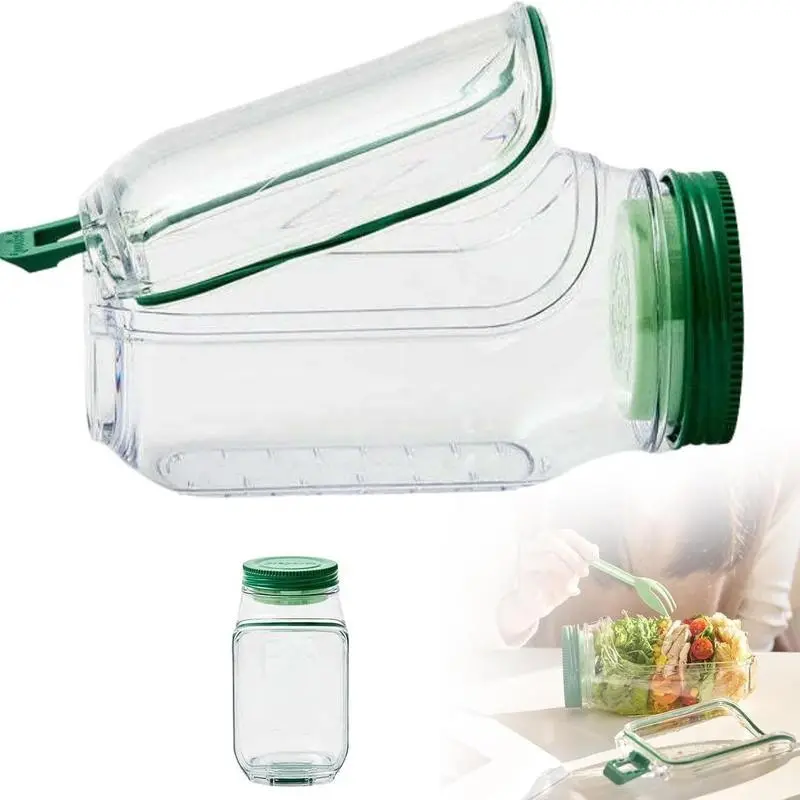 Leakproof Portable Salad Container with Dressing Compartment, Airtight ...