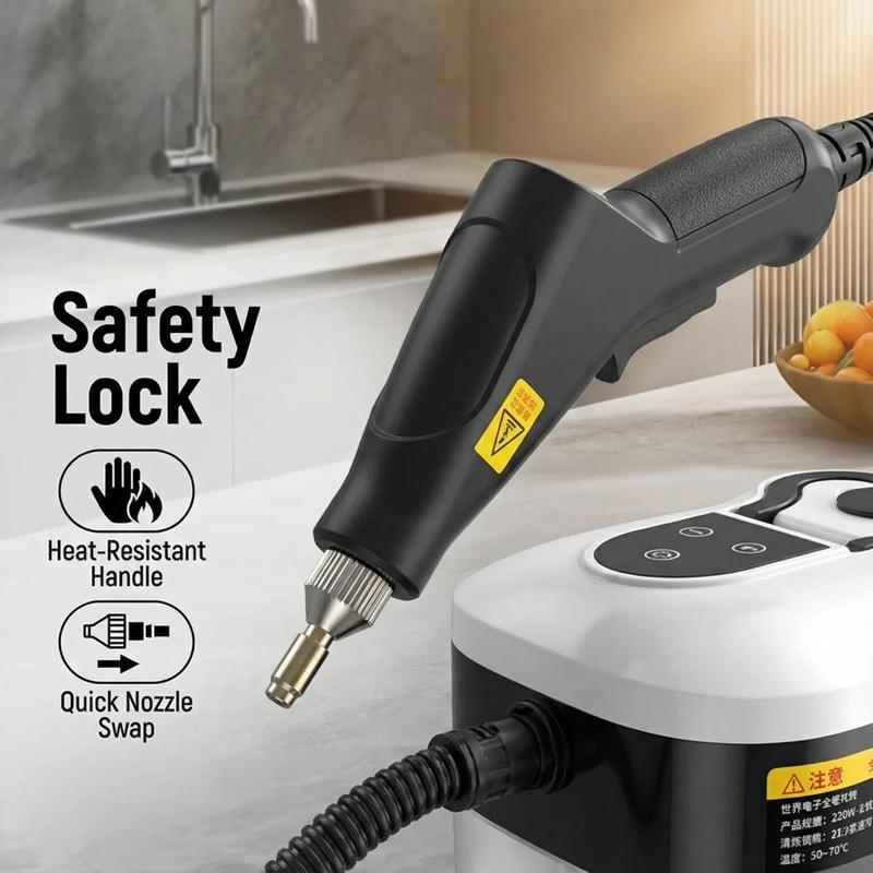 High-Pressure Handheld Steam Cleaner (2500W), 1200ml Large Tank, 6 ...