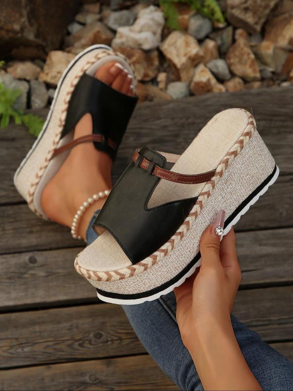 Women's Sporty Platform Slides, Casual Comfortable Open Toe Slippers ...