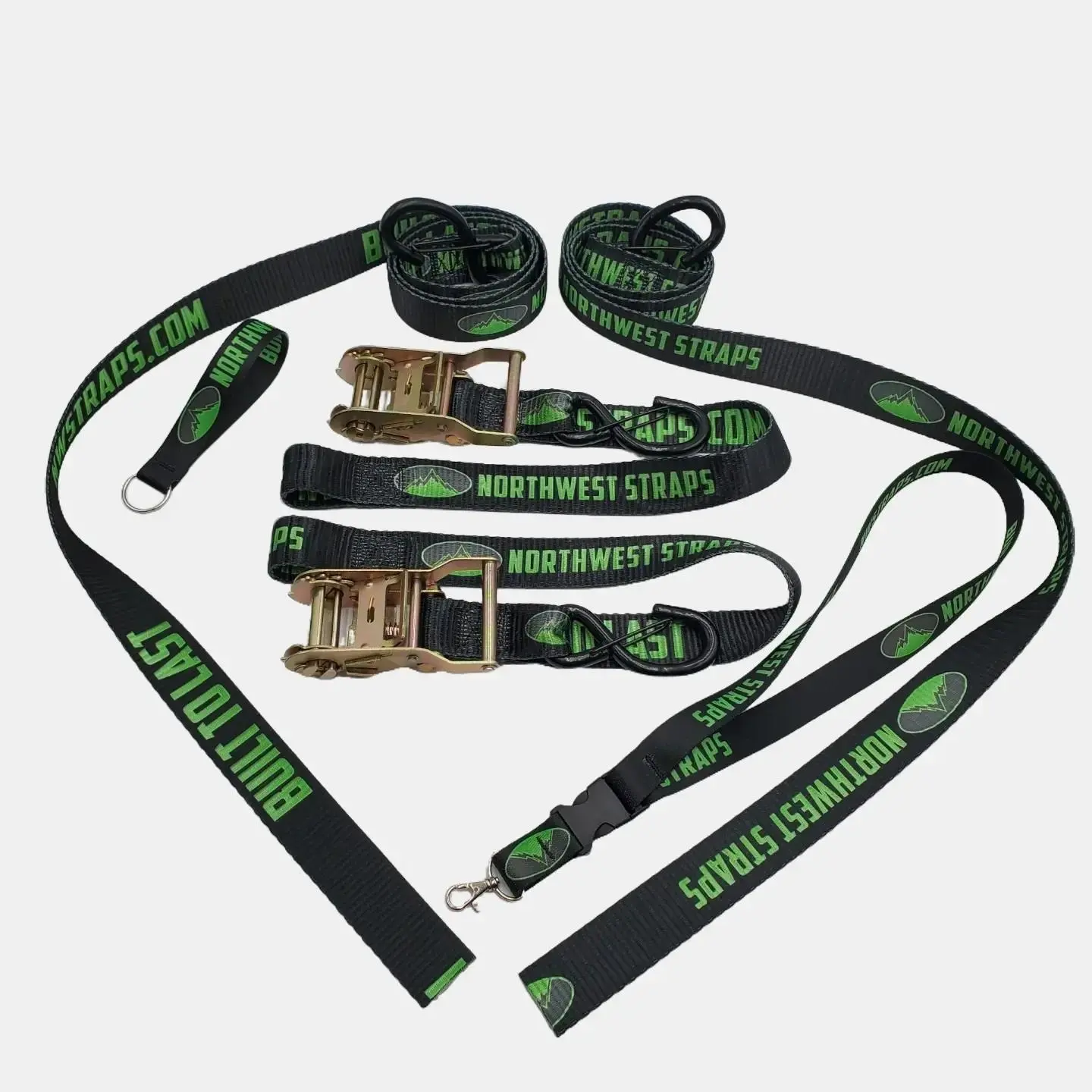Northwest Straps, Sample Pack, Includes, Ratchet straps, , key fobs and ...