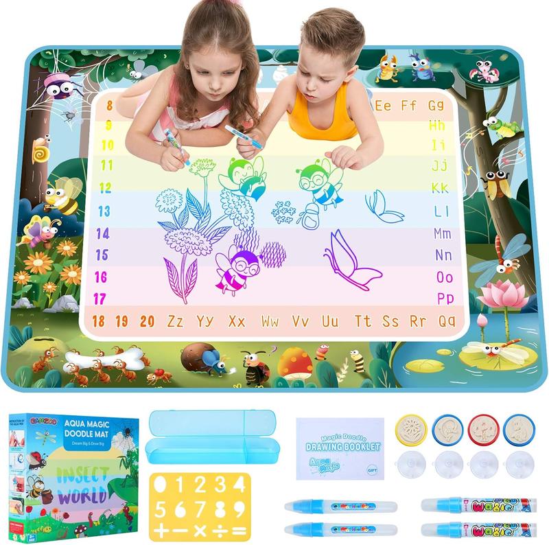 Large Water Doodle Mat 40 x 32 in Kids Aqua Coloring Mats for Mess-Free ...