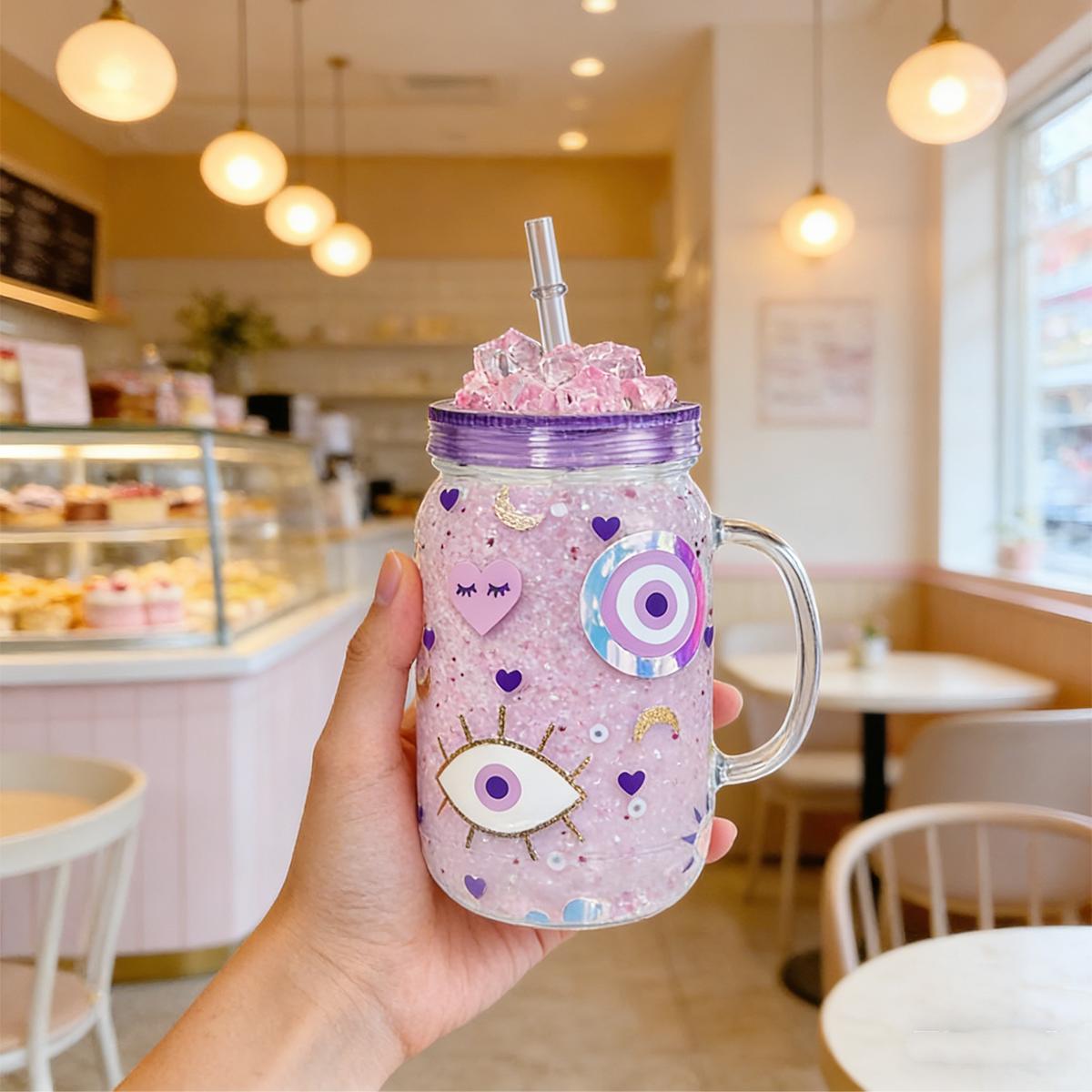 AGH [New Arrived] 12pcs 22oz Plastc Snow Globe Handle Tumbler Double ...
