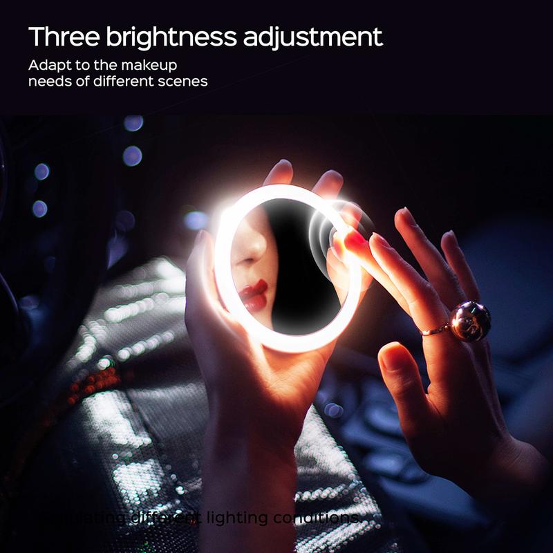 Rechargeable Travel Makeup Mirror with Lights,3 Color Lighting ...