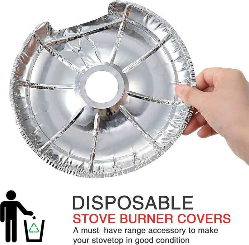60 Pcs Electric Stove Burner Covers, Disposable Aluminum Foil Drip Pan ...