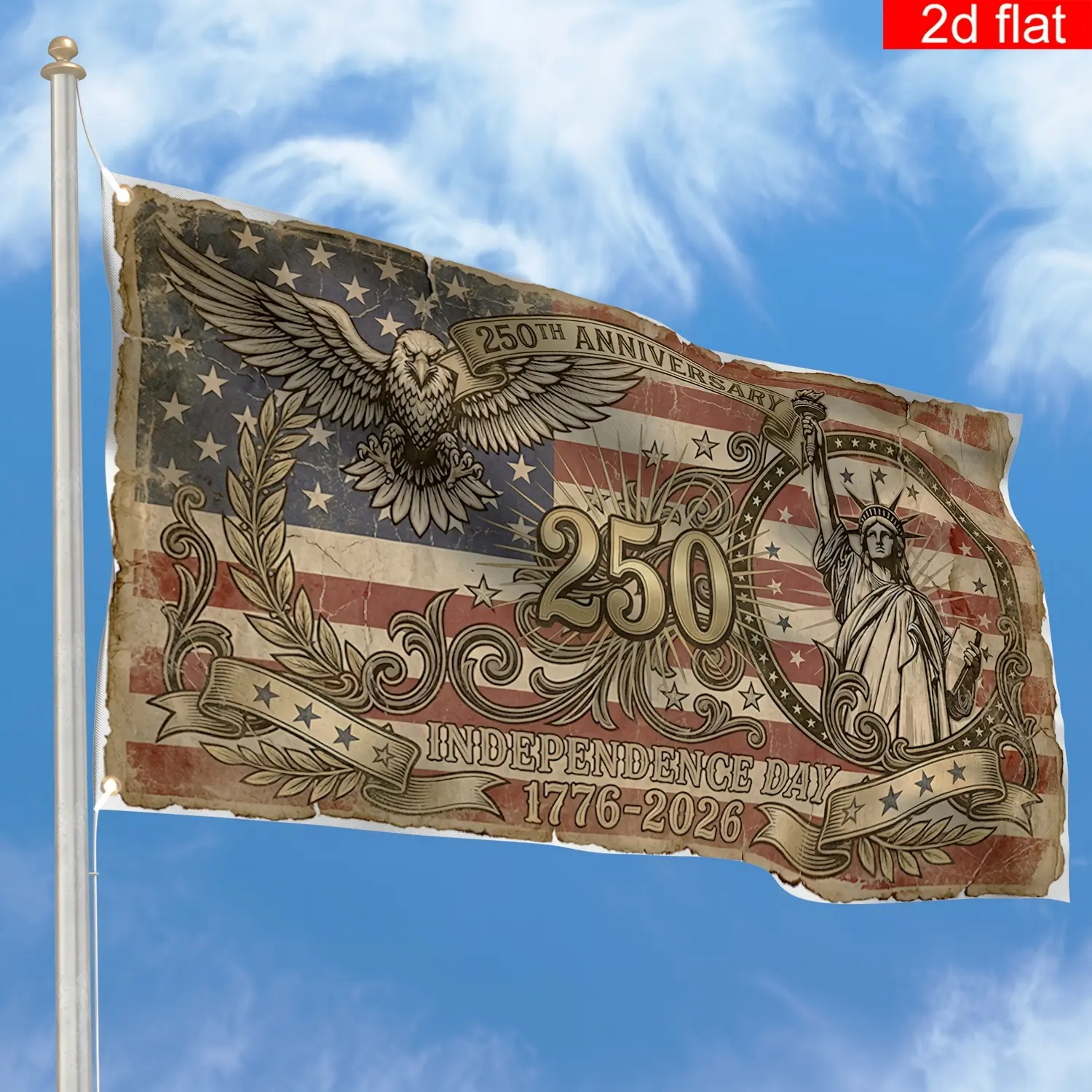 1pc USA 250th Anniversary Independence Day Banner, 1776-2026 with Eagle ...