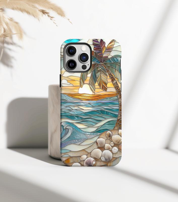 Ocean Waves Phone Case, Beach Palm Tree Graphic Cover for iPhone 17–13 ...