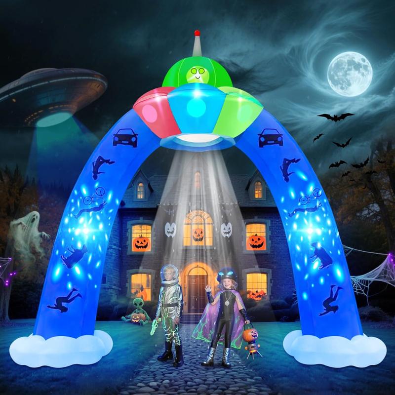 12.5FT Halloween Archway Inflatables, Giant Alien UFO Arch Inflatable ...