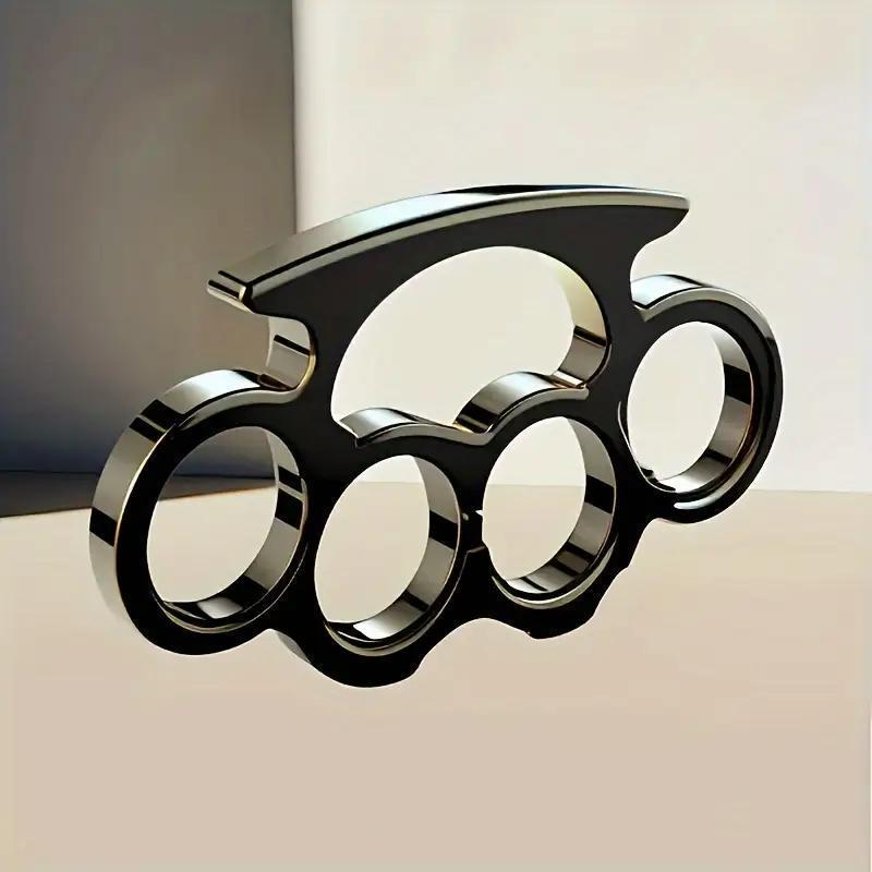 1 Pair Iron Knuckle Duster - Four-Ring Perforated Knuckle Design ...