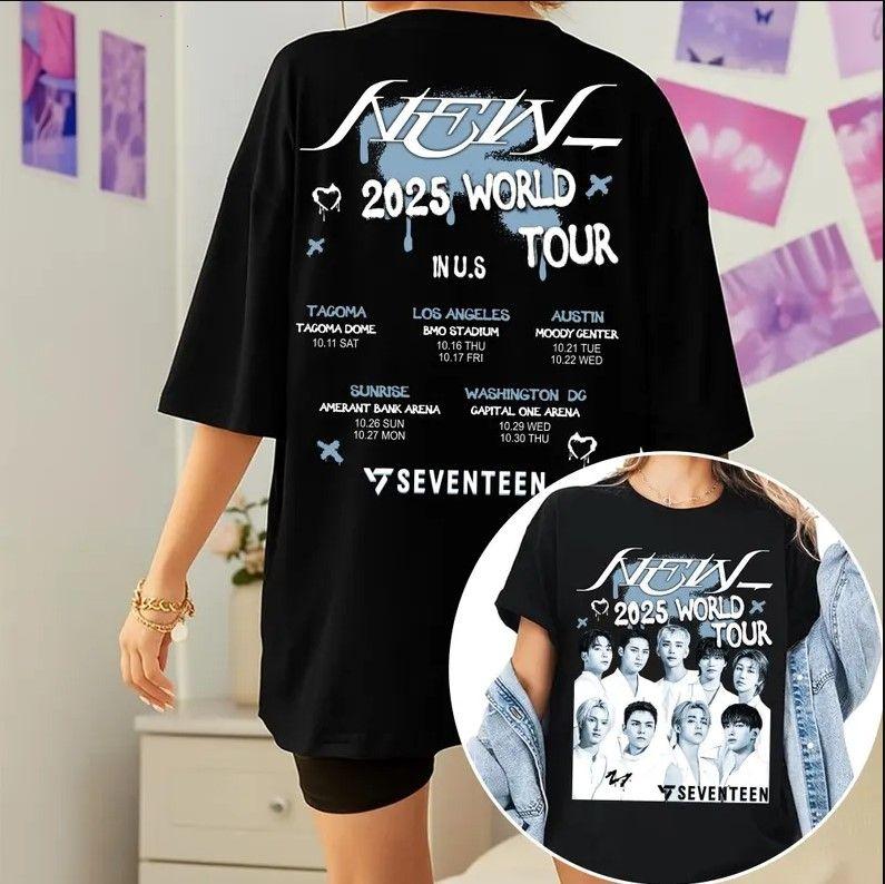 SVT 17 World Tour New Shirt Happy Burstday For KPOP Fans Music Lover ...