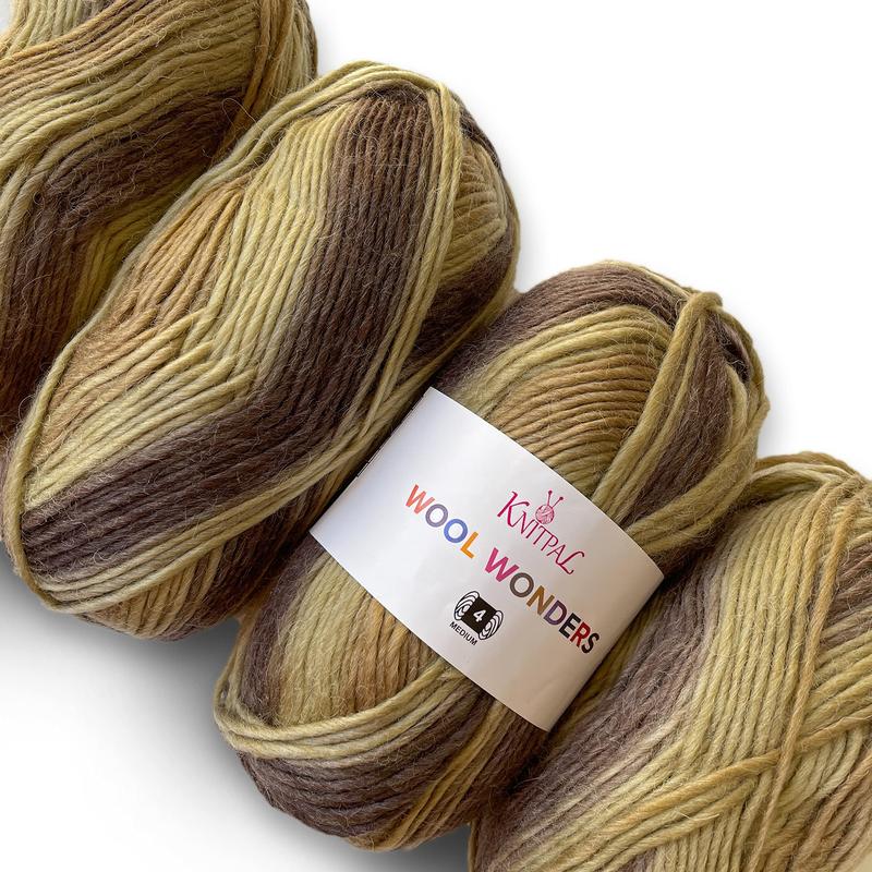 Worsted Weight Wool Yarn, 4 Skeins 650 yds/400g - KnitPal Wool Wonders ...