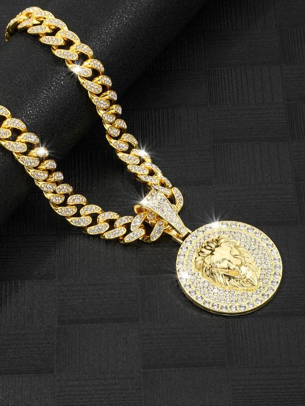 Rhinestone Decor Pendant Necklace, Cool Cuban Big Real Chains, - TikTok ...
