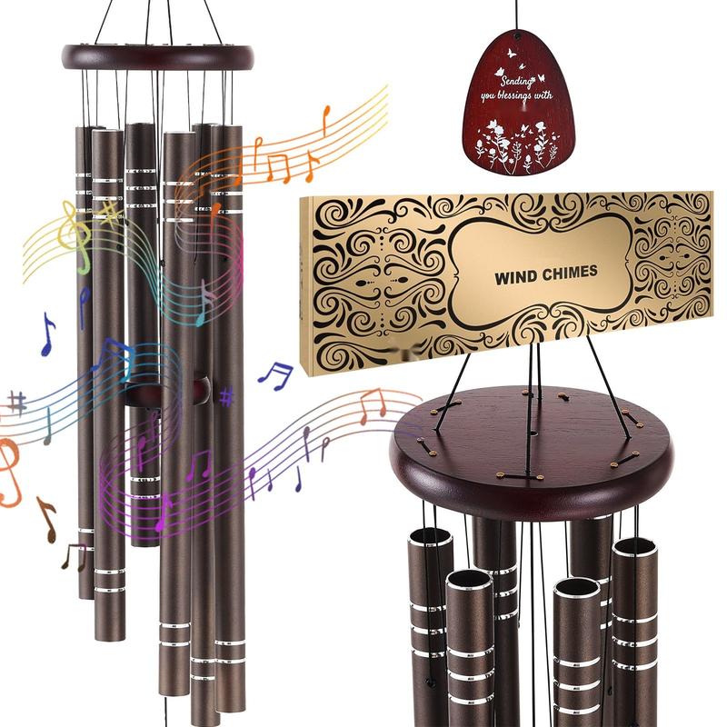 42-Inch Aluminum Deep-Tone Wind Chimes For Outdoor Memorial, Garden And ...