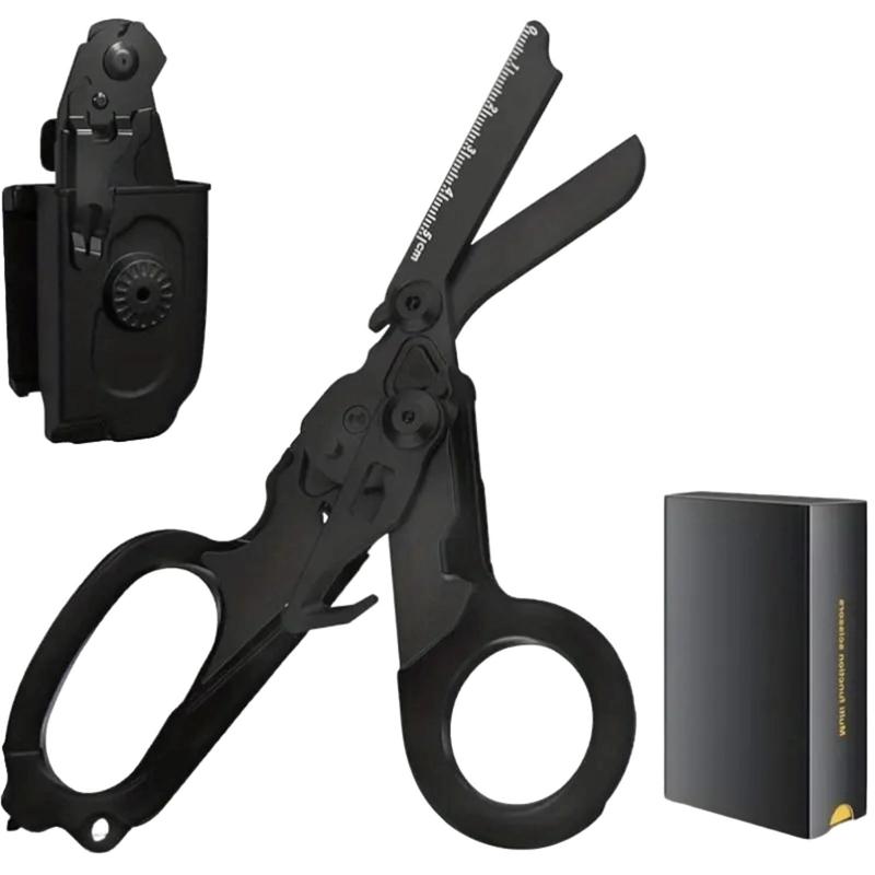 Foldable Trauma Shears with Holster, 1pc Emergency-Response Scissors ...
