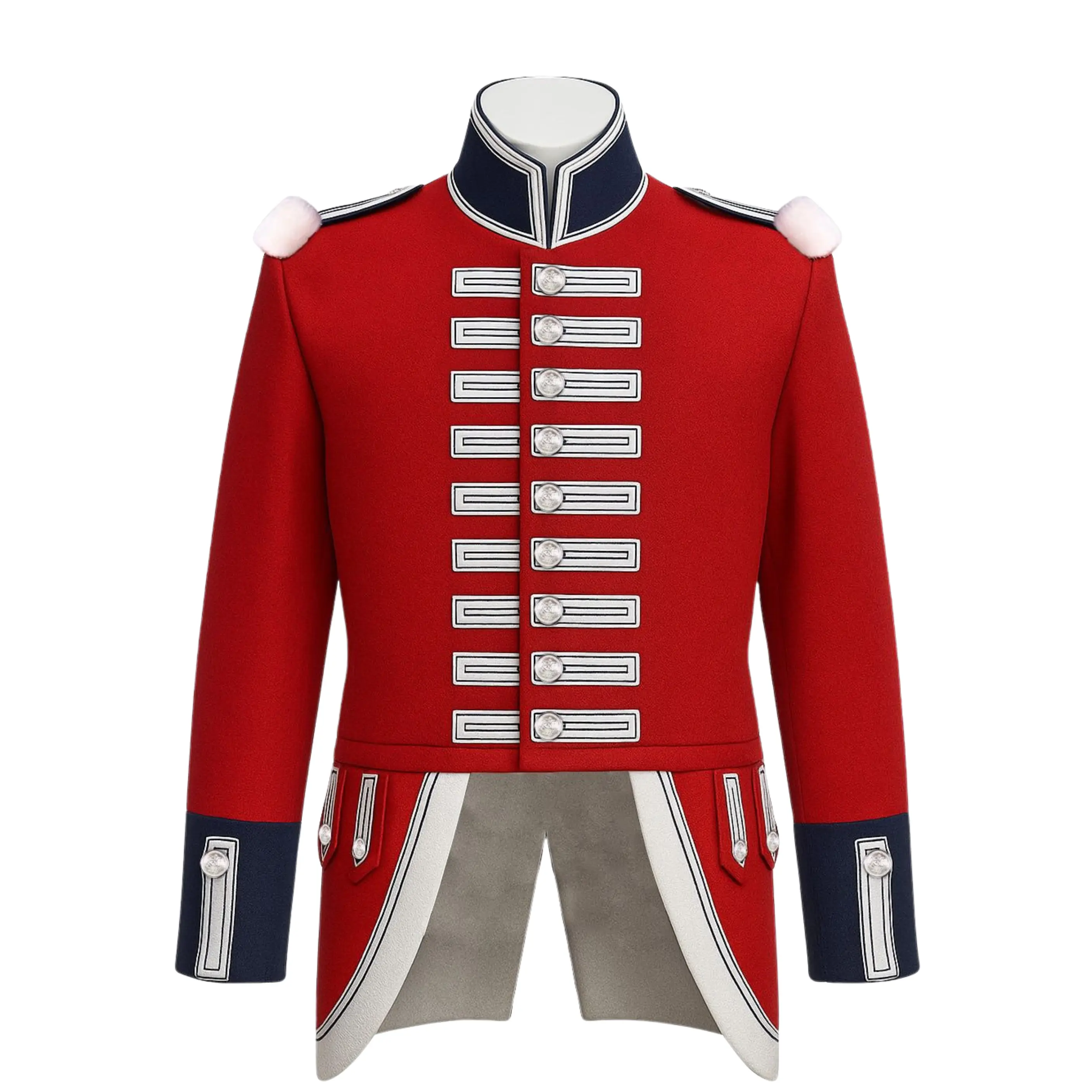 Men's British Redcoat Regiment Jacket - 18th Century Military Tailcoat ...