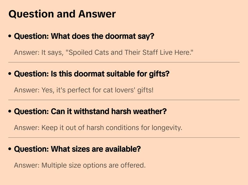 Funny Cat Doormat, Funny Door Mat, Welcome Mat, Cat Lover Gift ...