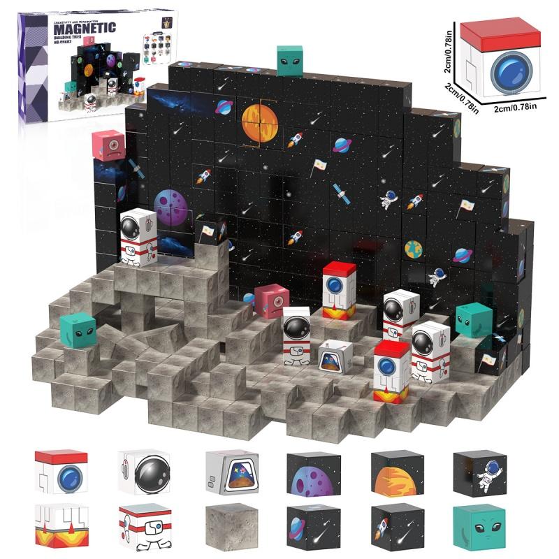 100PCS Magnetic Construction Set Magnetic Building Blocks Space Rocket ...