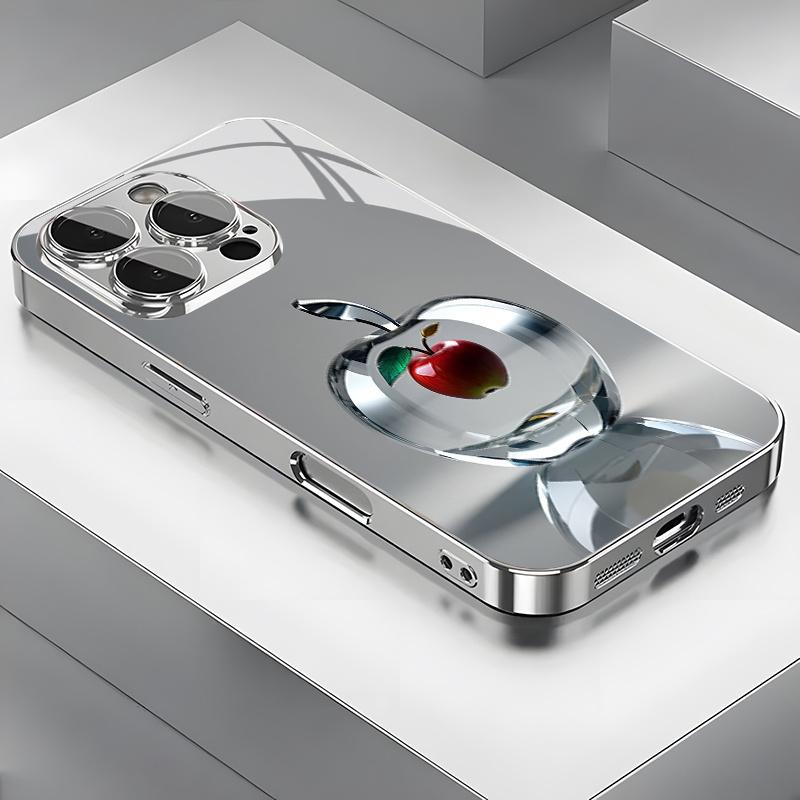 A Crystal Clear, Beautifully Designed Red Apple Pattern Glass Phone ...