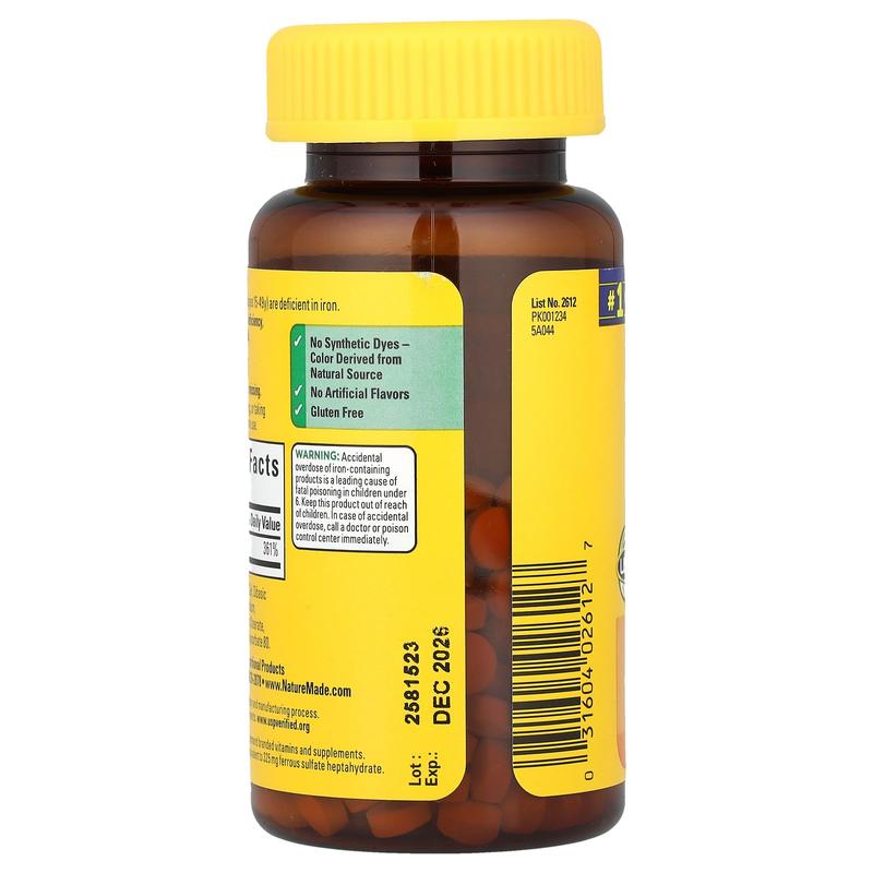 Nature Made Iron, 65 mg, 180 Tablets
