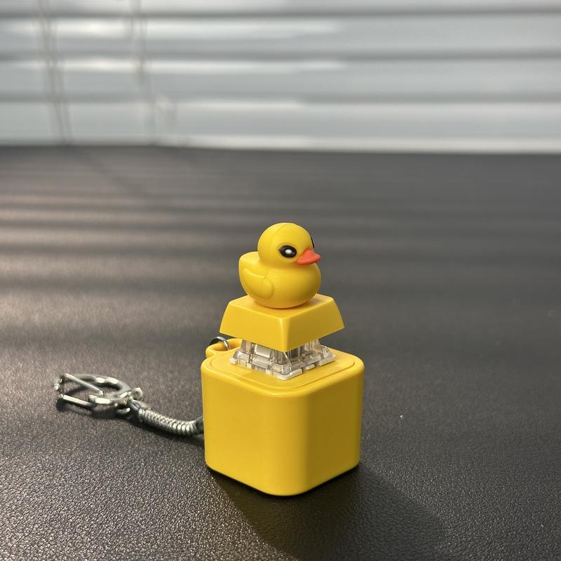 [Christmas Gift] Spinning Quack Duck Keychain Real Sounds Light Fidget ...