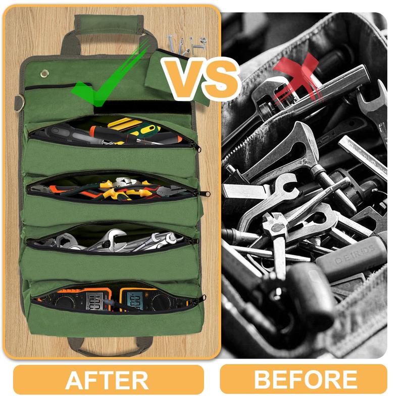 Roll Up Tool Bag, Heavy Duty Tool Roll Bag Tool Organizer Bag Portable ...