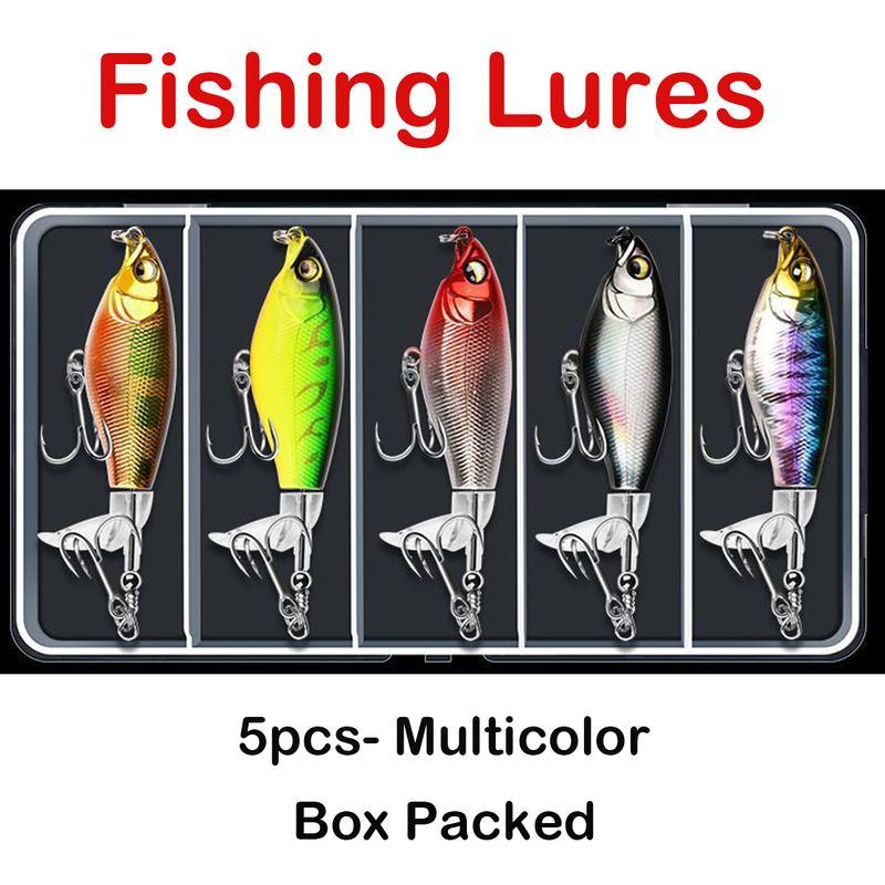 5PCS-Top Floating Swimming Water Bass Fishing Lures, Box Packed Fishing ...
