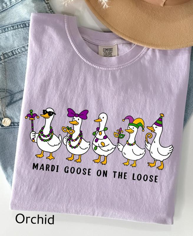 Comfort Colors Mardi Gras Silly Goose Vintage T-shirt 2026 Coquette ...