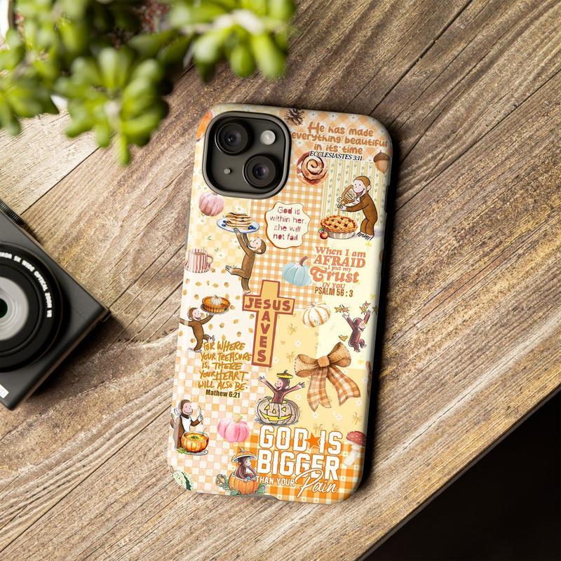 Jesus Curious Monkey Collage Phone Case for Christian Bible Verse ...