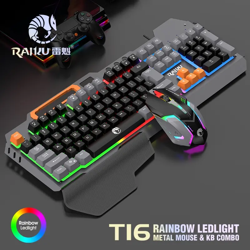 Wireless Metal Gaming Keyboard Mouse Set, LED Backlit Keyboards, 104 ...