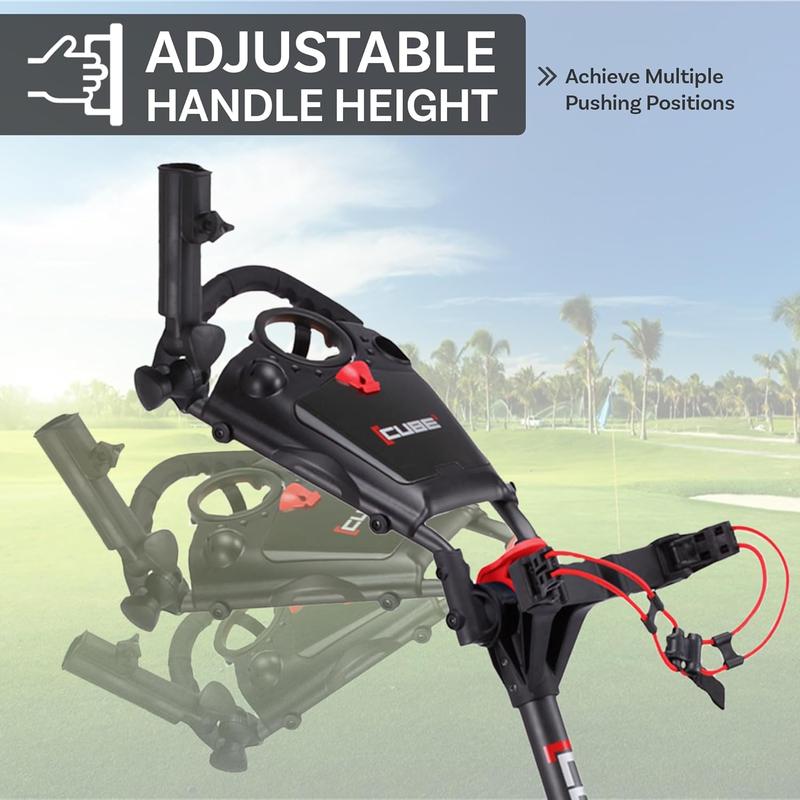 CUBE CART 3 Wheel Push Pull Golf CART - Two Step Open/Close - Smallest ...