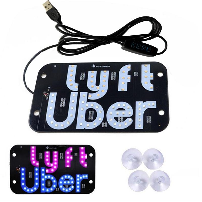 UBER Car LED Sign Light, USB Powered Car Windshield LED Sign Light, Car ...