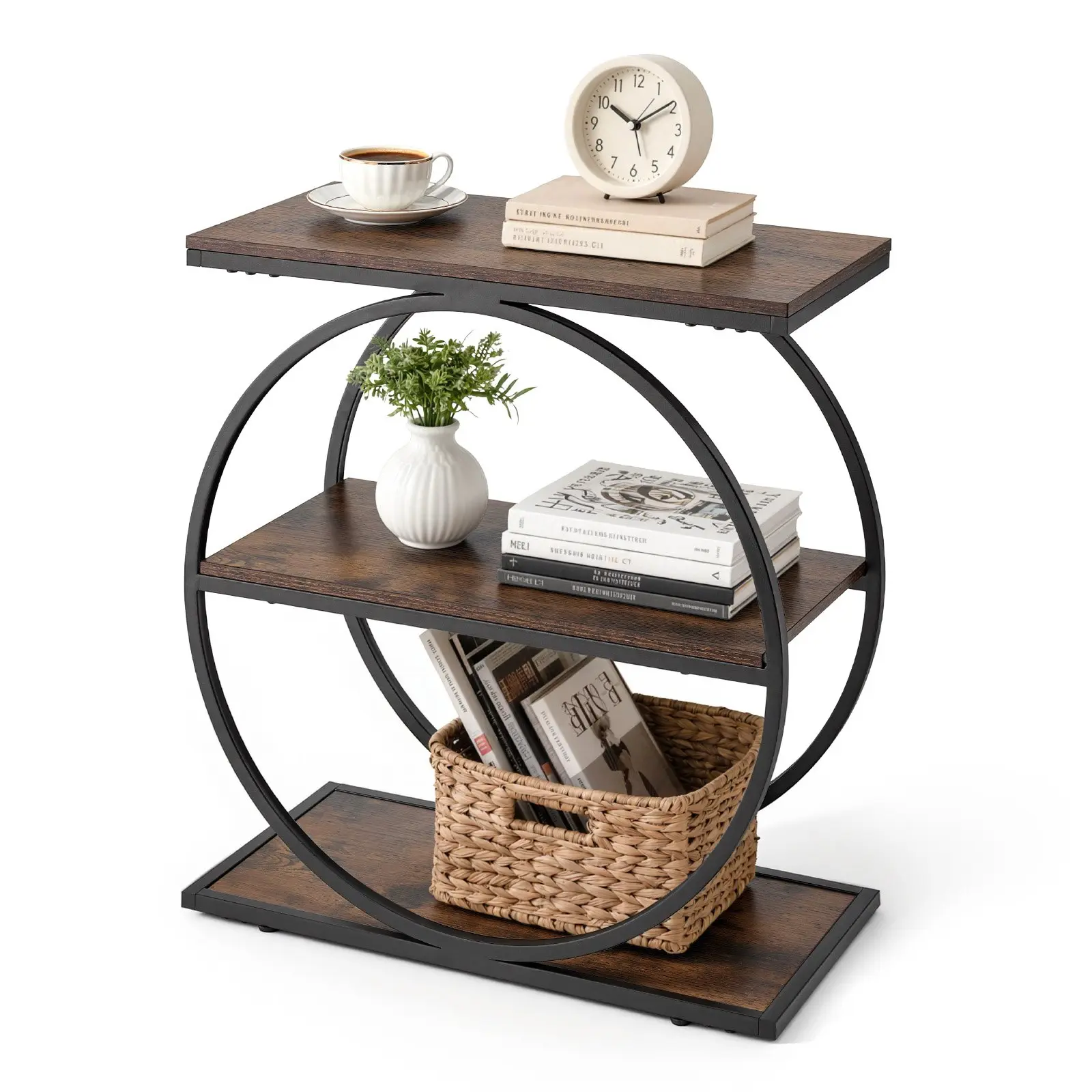 fathersdaygift VEVOR End Table, 3-Tier Narrow Side Table with Open ...
