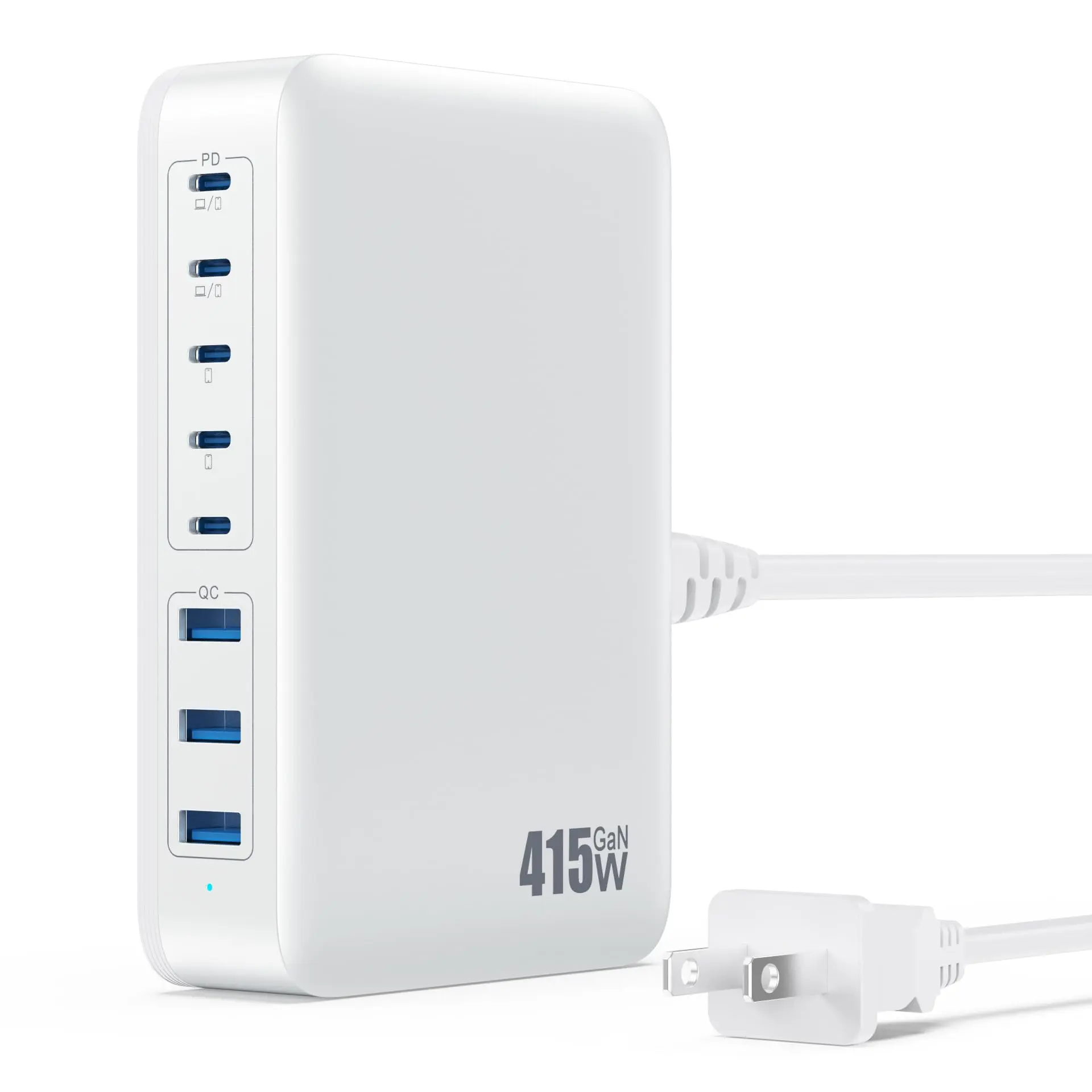Usb C 415w Block 8-ports Gan Iv Fast Charging Station Hub Dual Pd 100w ...