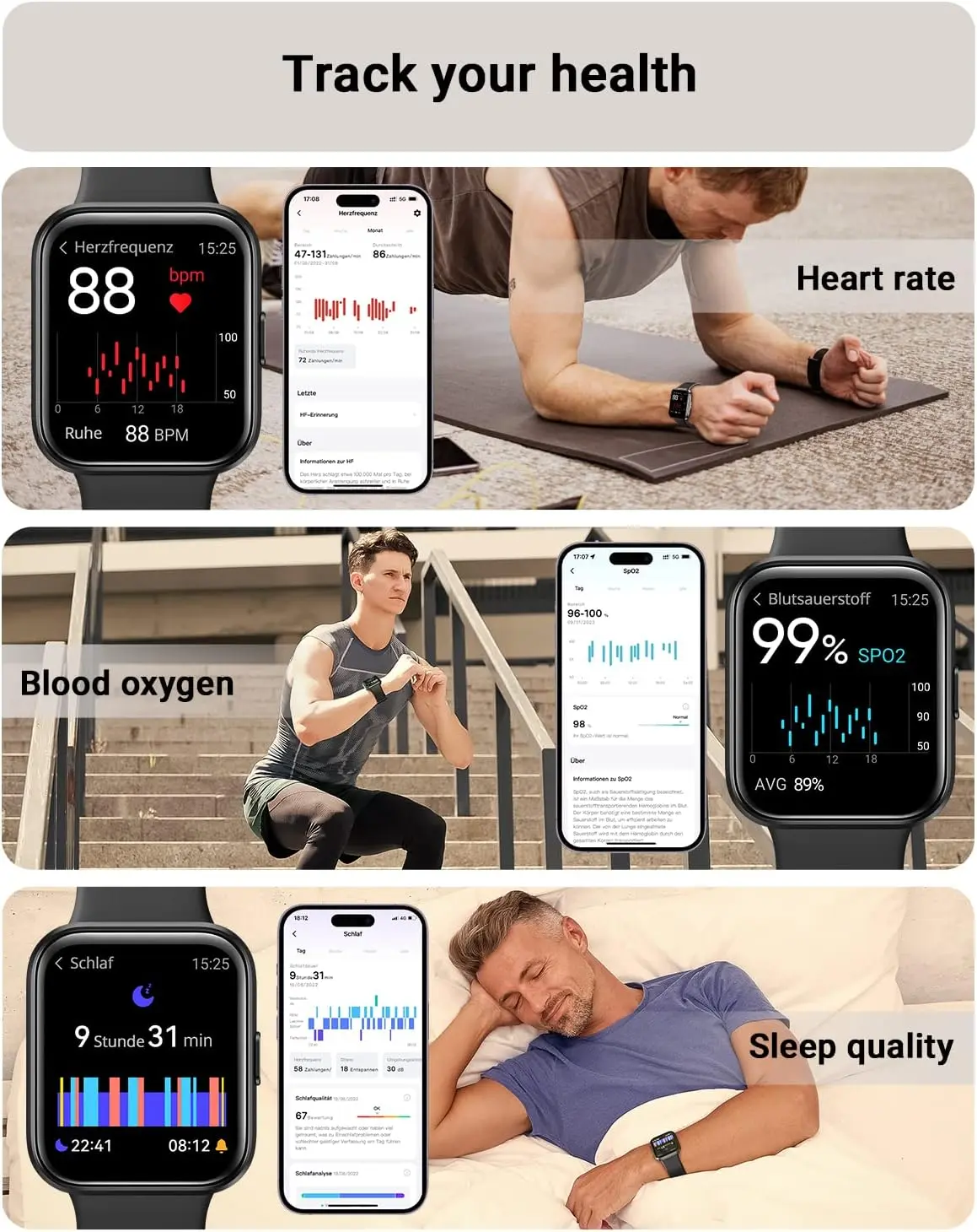 Smart Watch for Men Women with Call Answer/Dial, 1.8'' HD Screen ...