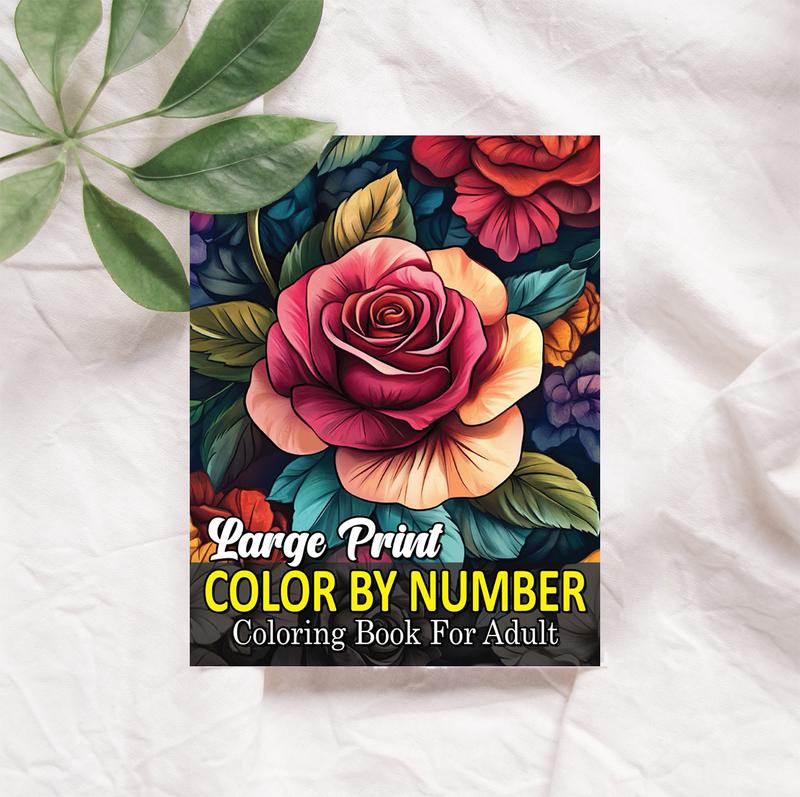 Large Print Color By Number Coloring Book For Adult: Mindful Color by ...