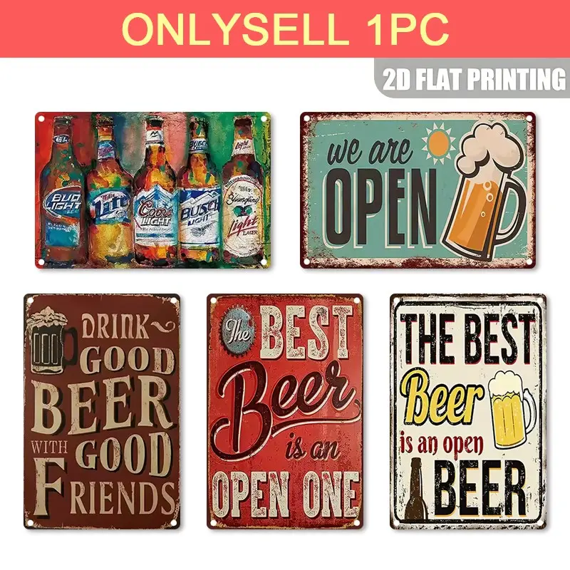 Fun Metal Aluminum Sign, Vintage Beer Poster Wall Metal Plaque, Pre ...