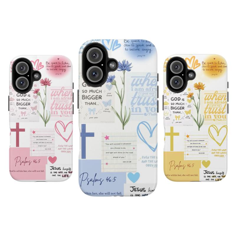Cute Floral Jesus Phone Case for Christian | Adorable Bible Verse Phone ...